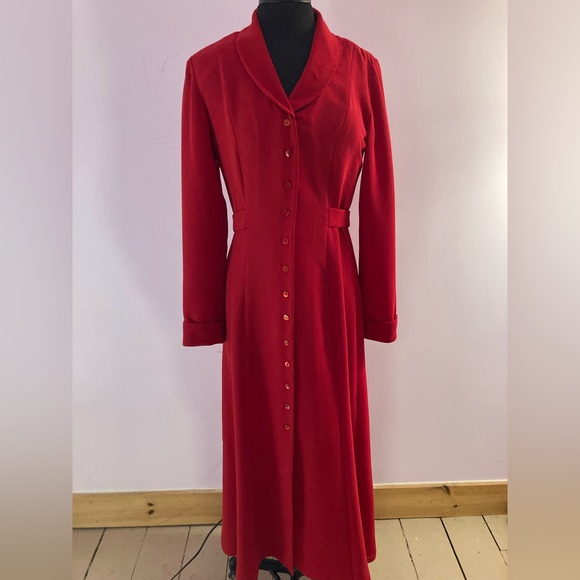 Leslie Fay | Dresses | Vintage Red Maxi Dress | Poshmark